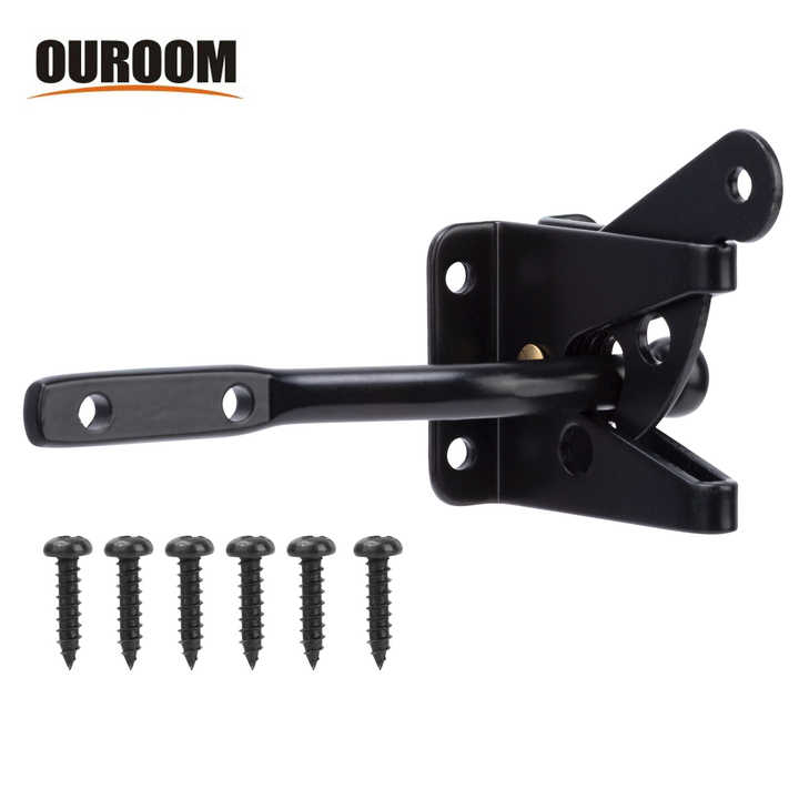 Self-Locking Gate Latch for Wooden Fence Heavy Duty Automatic Gravity ...