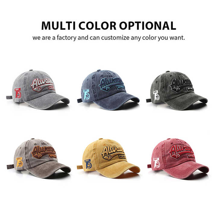 Wholesale Retro Vintage 3D Embroidery Logo Curved Brim Baseball Caps 6 ...