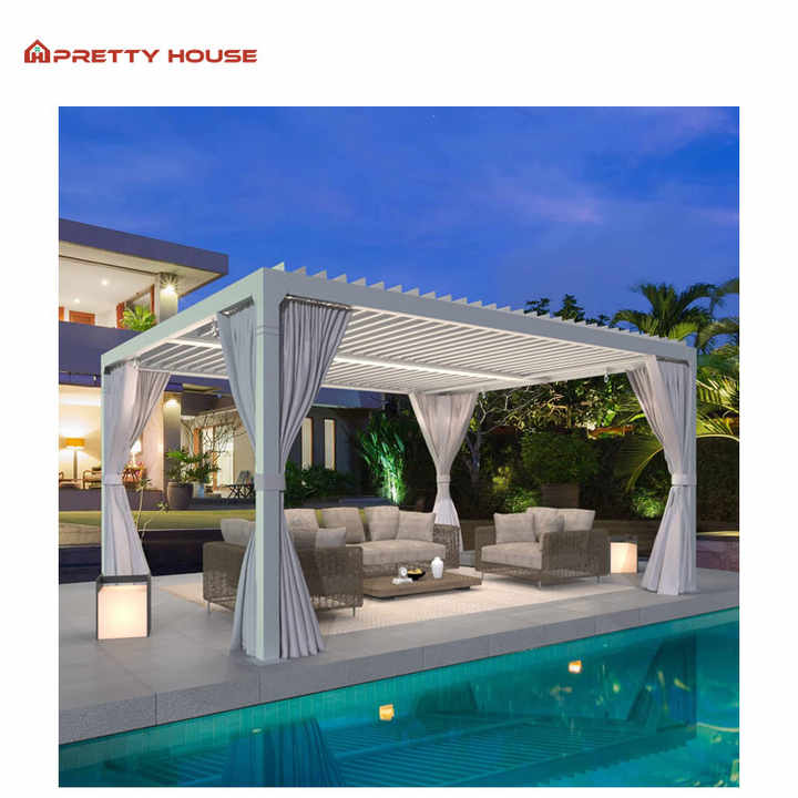 Aluminum Waterproof Louver Gazebo Outdoor Bioclimatic Awning