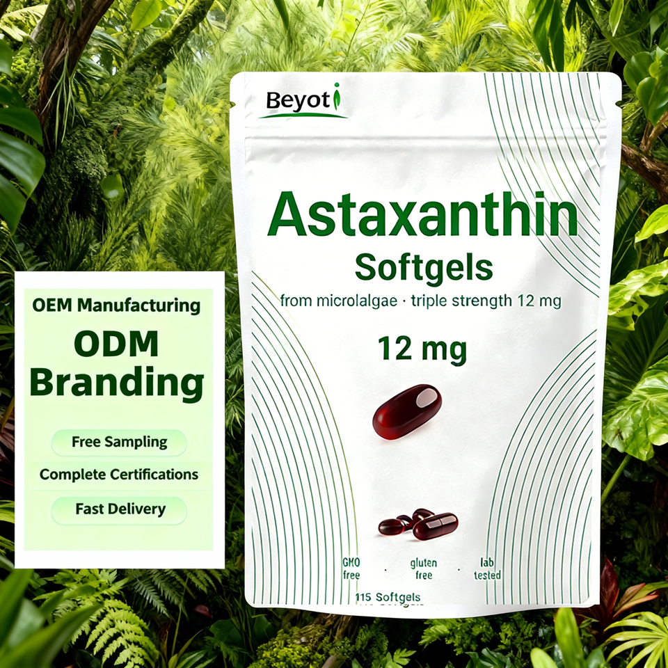 OEM 12mg Astaxanthin Softgels Capsules Organic Astaxanthin Antioxidant ...