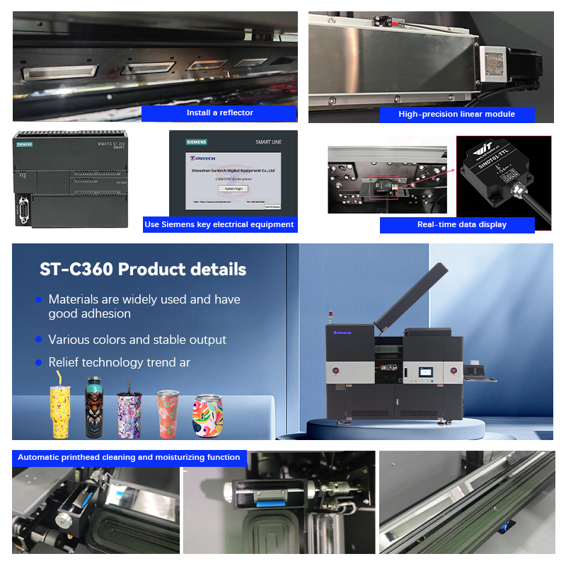 Industrial Automatic Cylindrical UV Printer with Ricoh Print Head High ...
