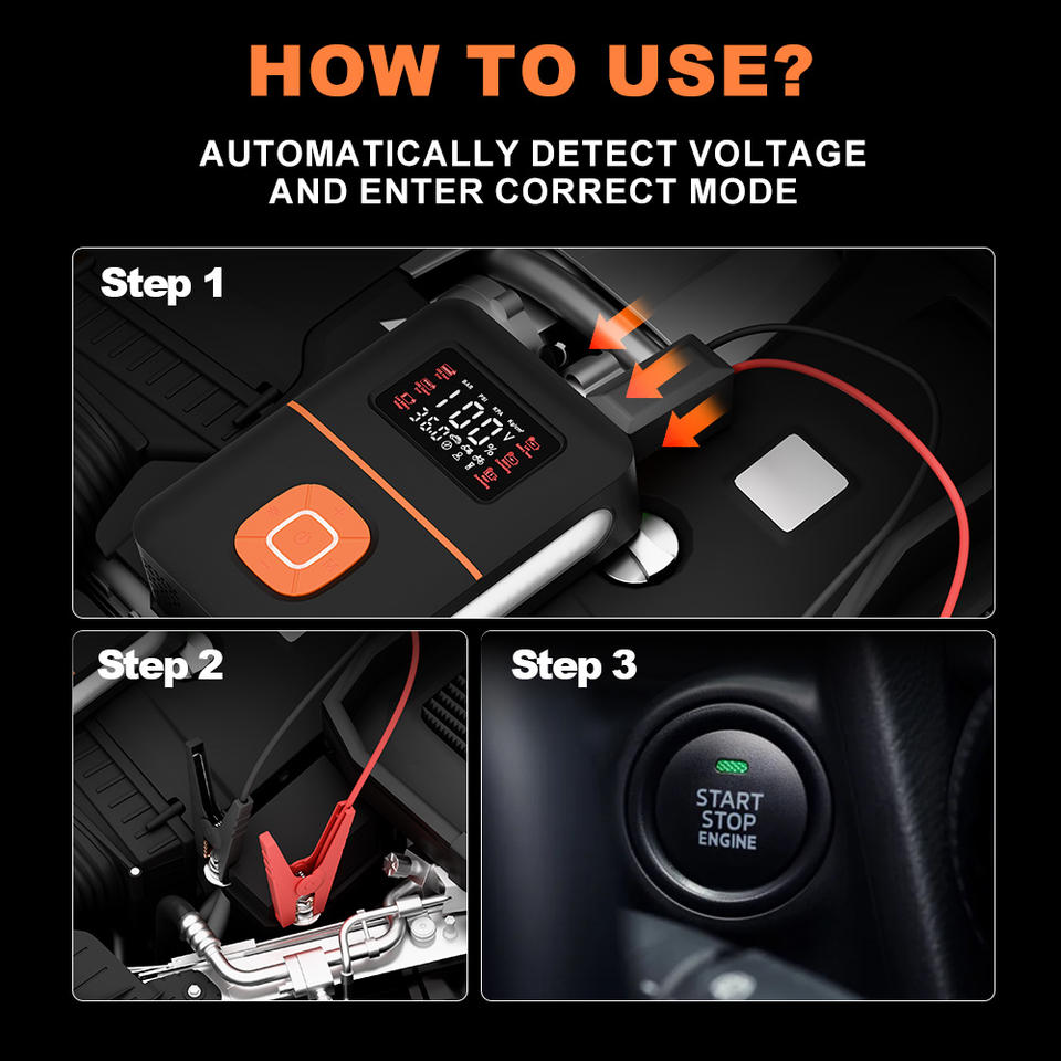 Car Jump Starter Powerbank Portable Battery Starter Air Pump Power ...