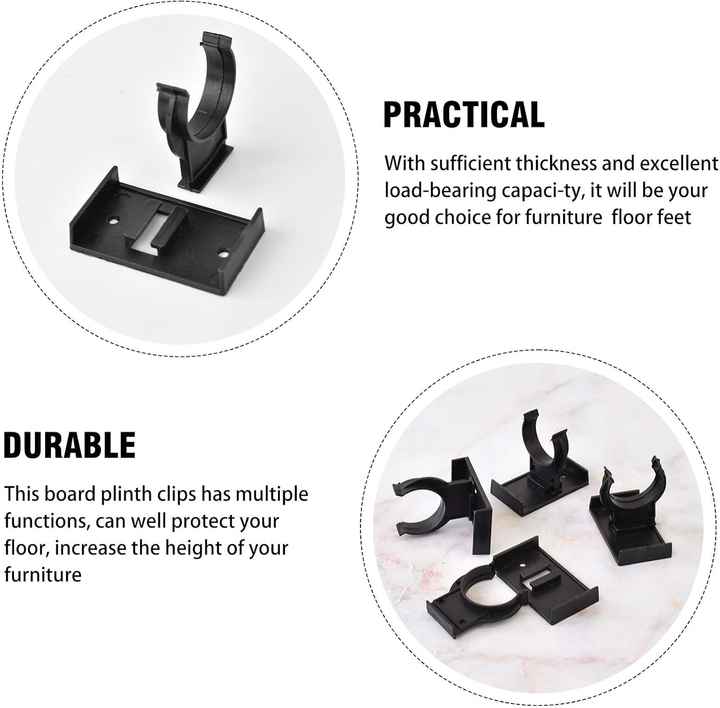 10pcs 1 Inch Black Plastic Furniture Legs Kitchen Cabinet Leveler Leg ...