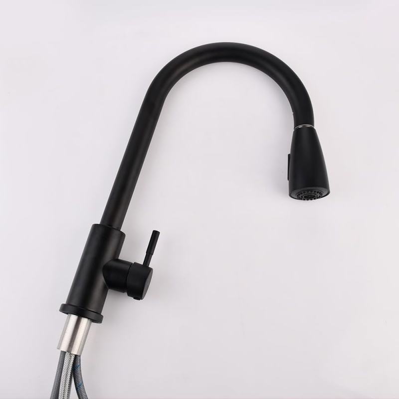 Kitchen Taps Three Functions Pull Out Faucet 360° Rotating Hot and Cold ...