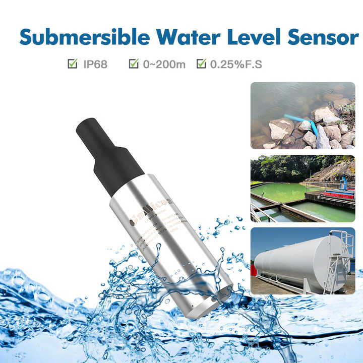 GLT500 0~200m 4~20mA RS485 IP68 Waterproof Hydrostatic Liquid Level ...