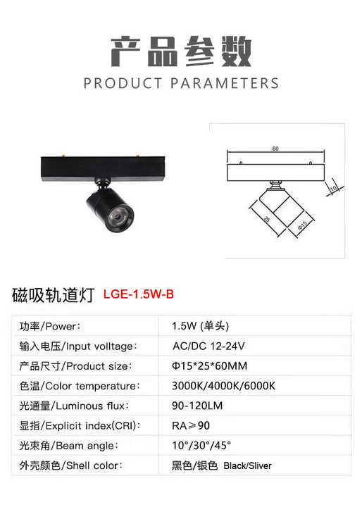 Magnet LED Lampu Led Dimmable Lampu Bawah Kabinet 12V 24V 1W 1.5W 2W 3W ...