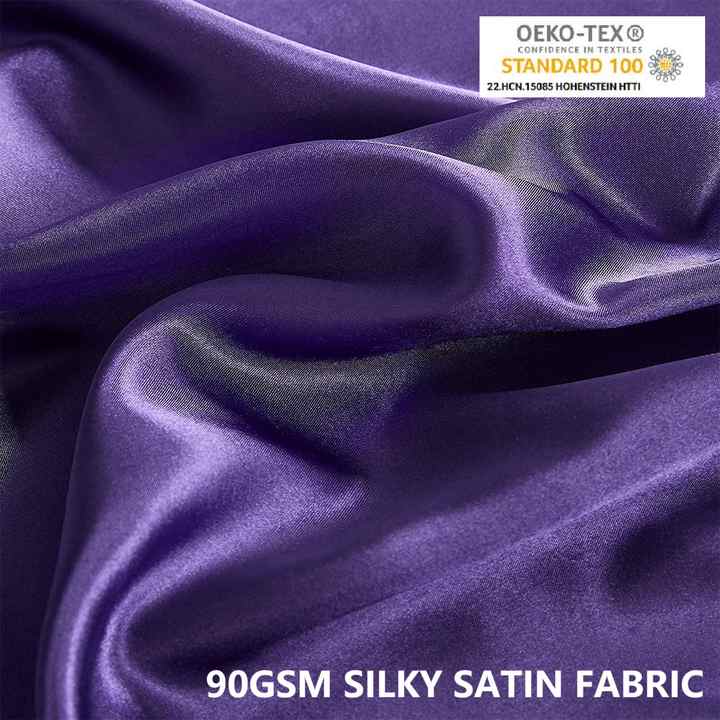 Durable Satin Bed Sheets 4 Pcs Silky Bedding Set with Deep Pocket for ...