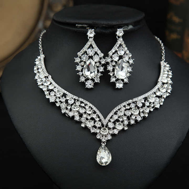 Wholesale Gold Plated Luxury Bridal Jewelry Set for Weddings
