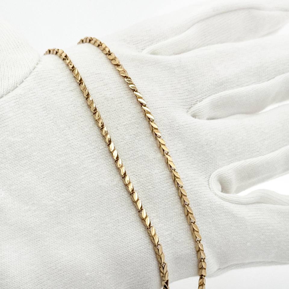 GOLDTECH Custom Logo 18K Gold Luxury Unisex Necklace 8090 Wheat Cut ...