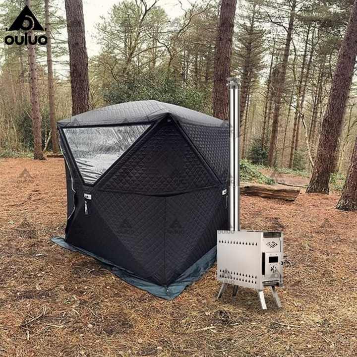 OULUO Portable Stainless Steel Sauna Tent Stove Long Chimney for ...