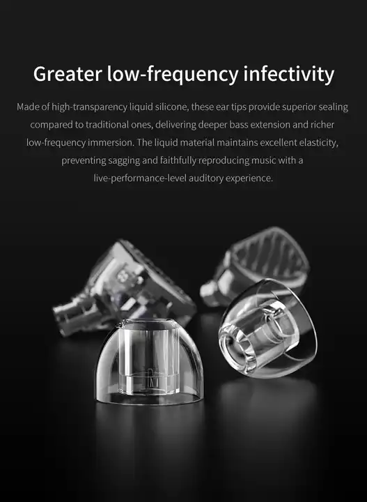 TRN Sea Snail 3 Pairs High Transparency Liquid Silicone Ear Tips Noise ...