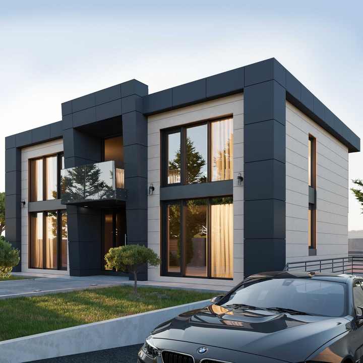 Cladding with Alucobond in white and anthracite grey 20 years warranty ...
