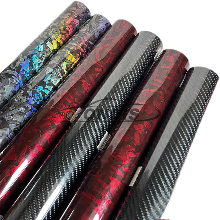 Gloss Black Forged Carbon Fiber Vinyl - Customizable Stickers