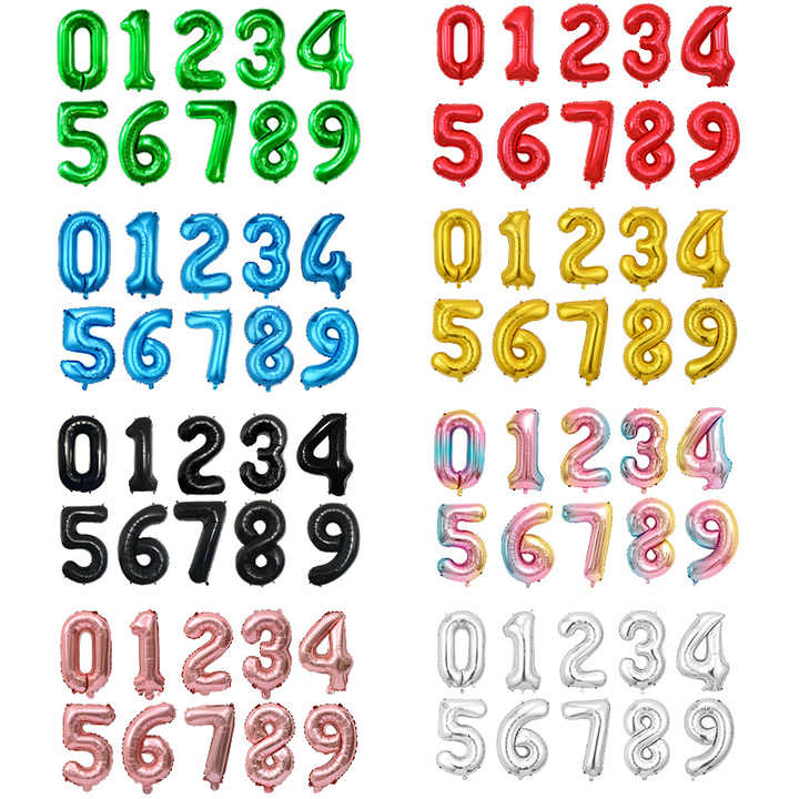16 Inch 32 Inch 40 Inch Foil Number Balloons Party Decorations Birthday ...