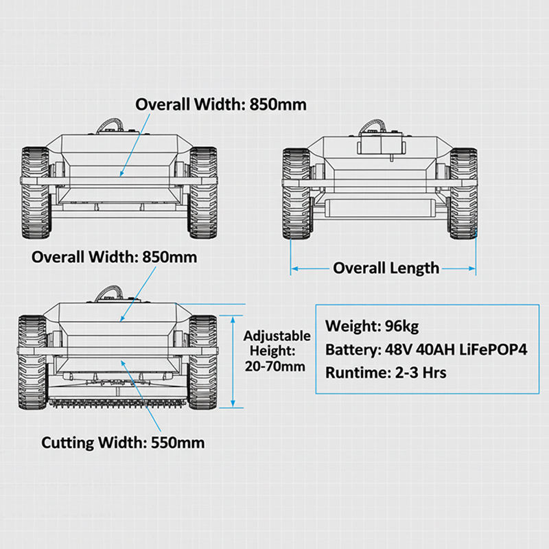 Upgraded Slope Mower 2000W Brushless Motor Remote Control Crawler Lawn ...