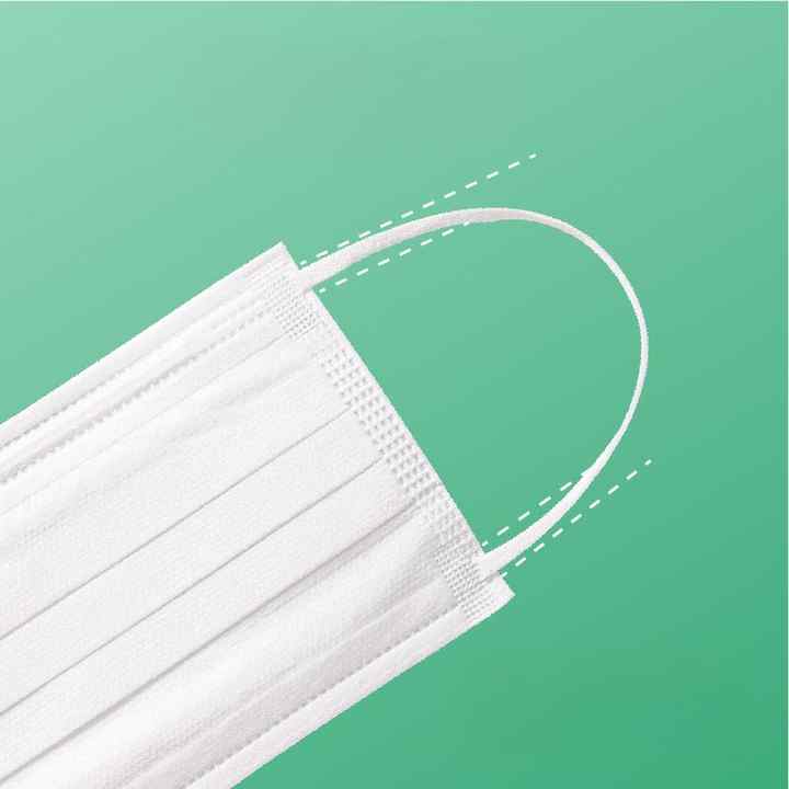 3 Layer White Disposable Face Mask with Ear Loop Breathing & Protective ...