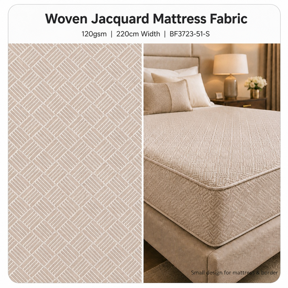 Textured Basketweave Woven Jacquard Mattress Ticking Fabric 120GSM ...