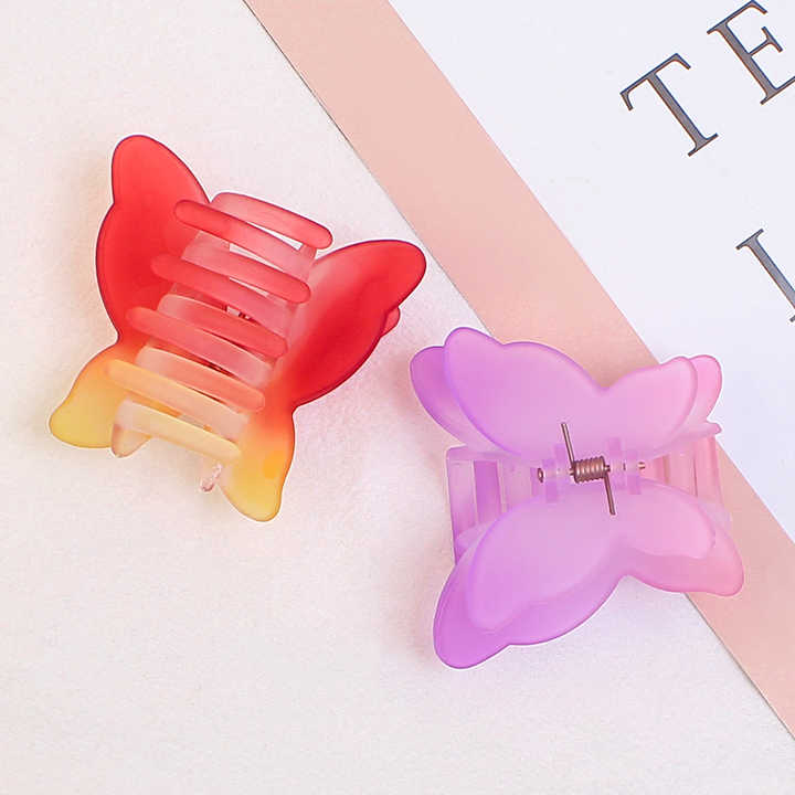 7cm Sweet Double Butterfly Hair Claw Clips - Premium Matte
