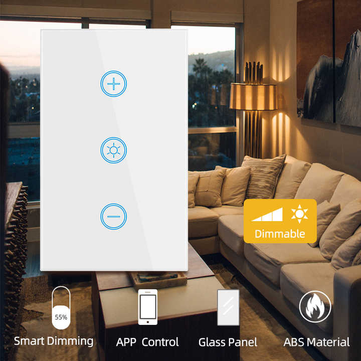 Us Eu Electric Smart Wall Light Dimmer Switches Wifi Tuya Smart Life ...