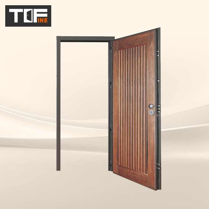 Wood Armored Door for House Exterior Entry Front Metal Security Steel ...