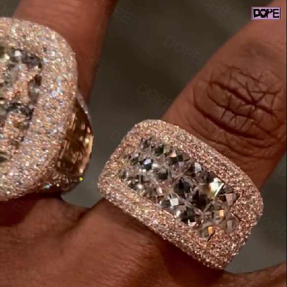 Luxury Hiphop Ring 925 Sterling Silver Rose Gold Plated Iced Out Buss ...