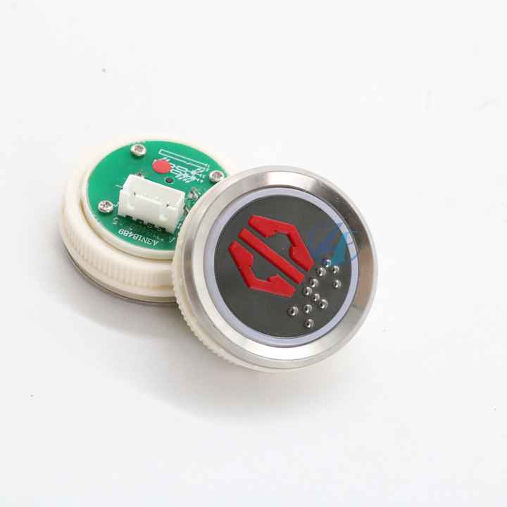 Stainless Steel Elevator Call Button Round Elevator Push Button Red ...