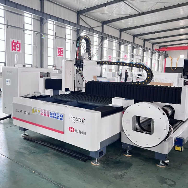 HGTECH 1000w 2000W 3000w 6kw Metal Sheet CNC Fiber Pipe Laser Cutting ...