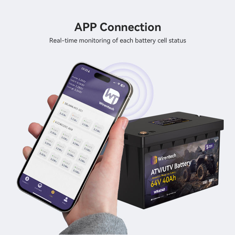 64V 40Ah ATV UTV Lifepo4 Battery Pack 200A Peak Current -20℃ Discharge ...