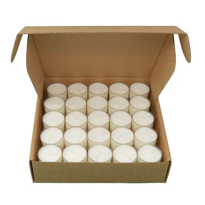 AROMA HOME 100pcs Customized Color Mini Tealight Candle White Color Wax ...