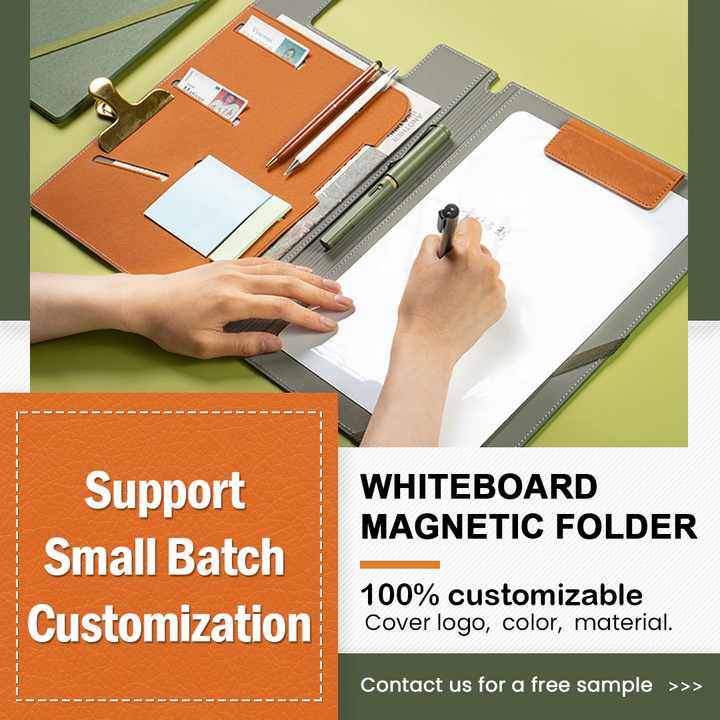 Erasable Writing Pad A4 Pu Leather Portfolio Customized Folder Magnet ...