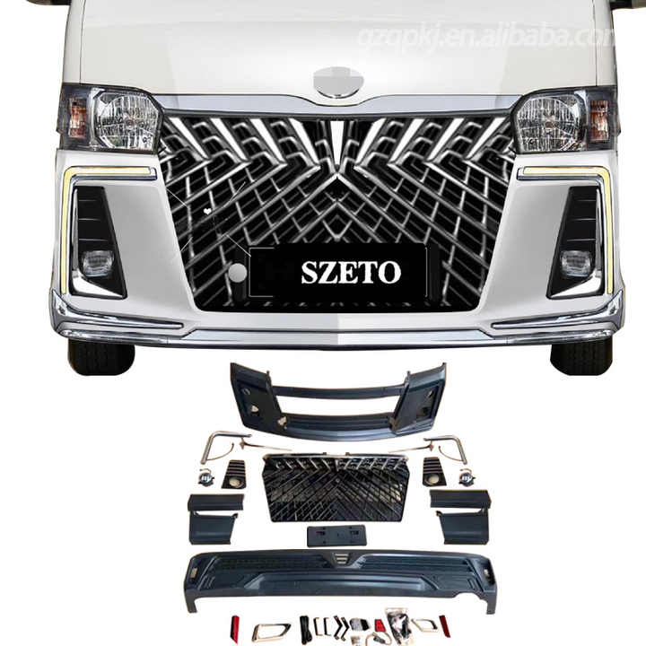 For 12-18 Toyota Hiace Bumper Grille Hiace Body Kit Upgrade Lexus Front ...