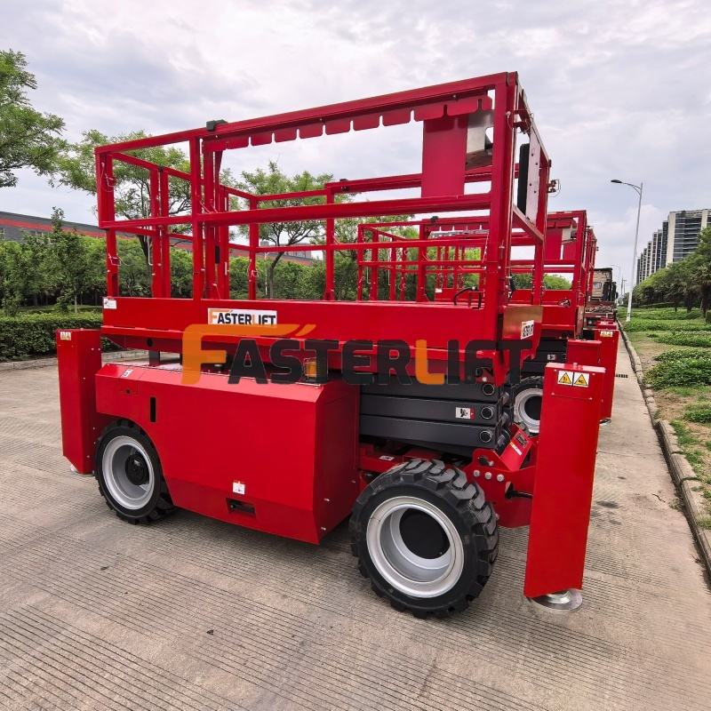 Fasterlift Diesel Engine Off Road 4WD Self Propelled Scissor Lift ...