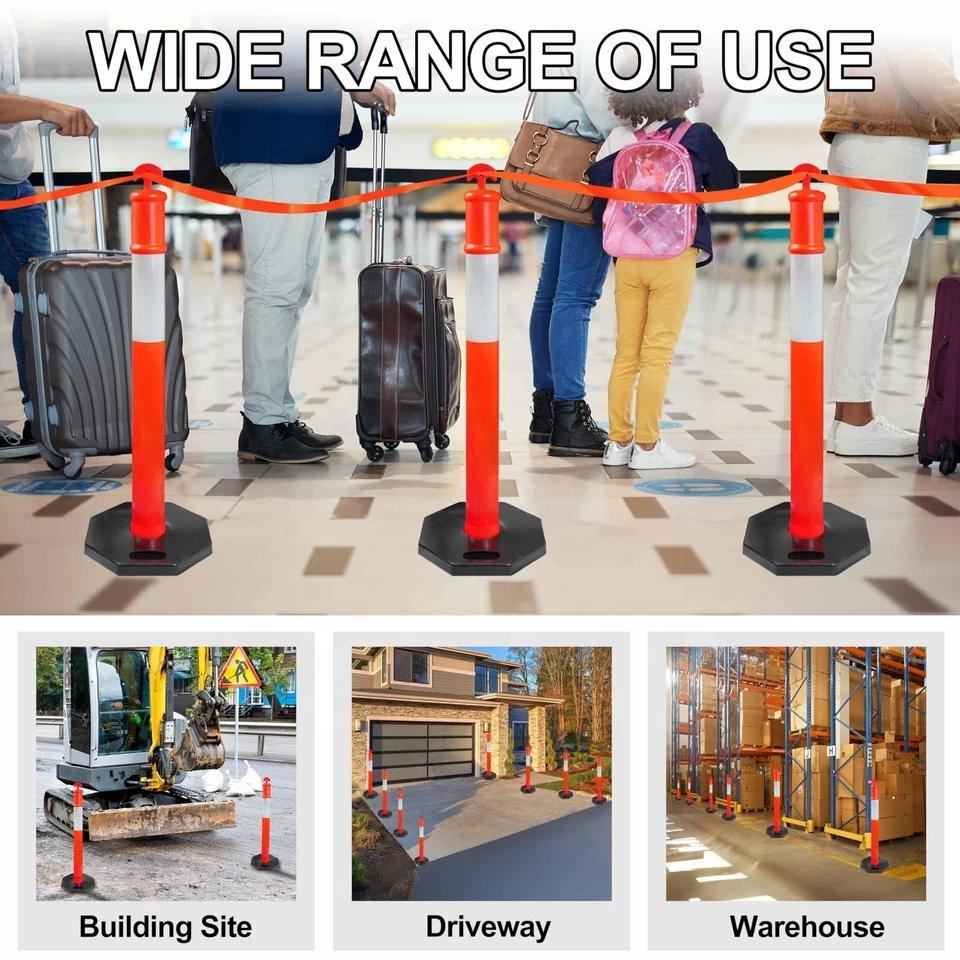 Traffic Bollard PE T-Top 1100mm Orange Safety Barrier with Reflective ...