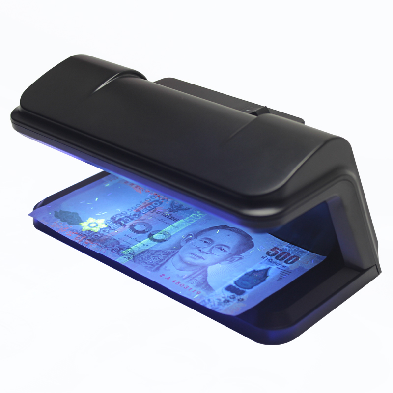 2 LED Ultraviolet Currency Detector Counterfeit Money Detection ...