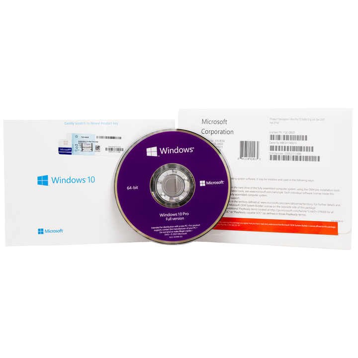Windows 10 Pro OEM Key DVD - Full Package & Online Activation