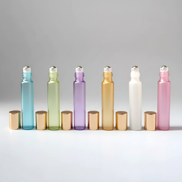 Stock Now Frosted Roll on Glass Perfume Bottle Custom Design Empty 10ml clear Glass Essential ...