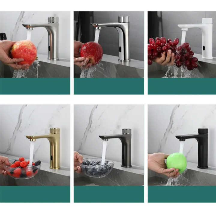 Modern Brushed Gold Bathroom Faucet with Infrared Sensor for Wash – OEM