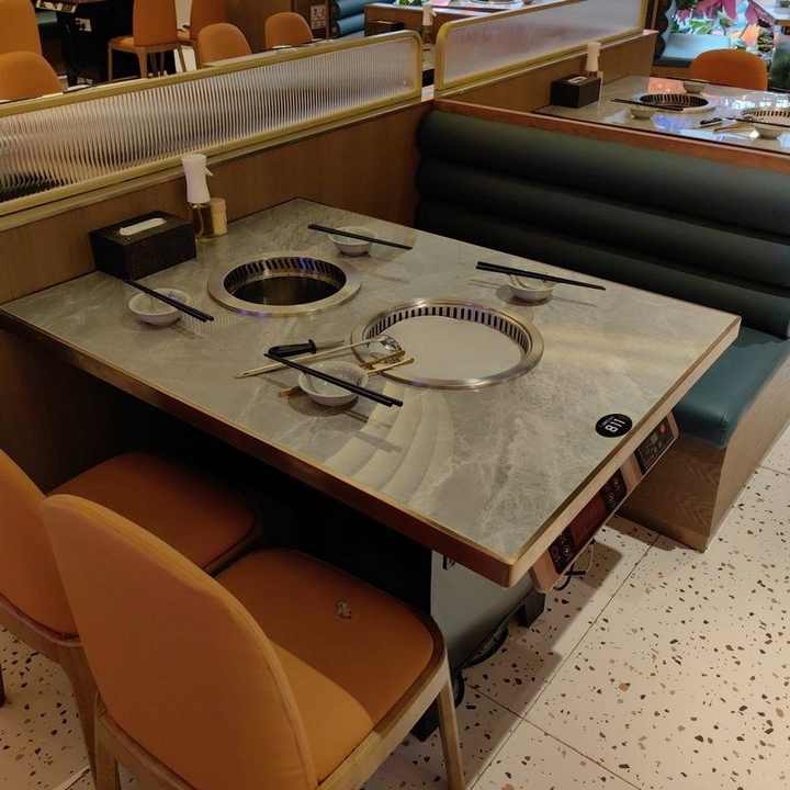 Customized Indoor BBQ Hot Pot - Integrated Dining Table
