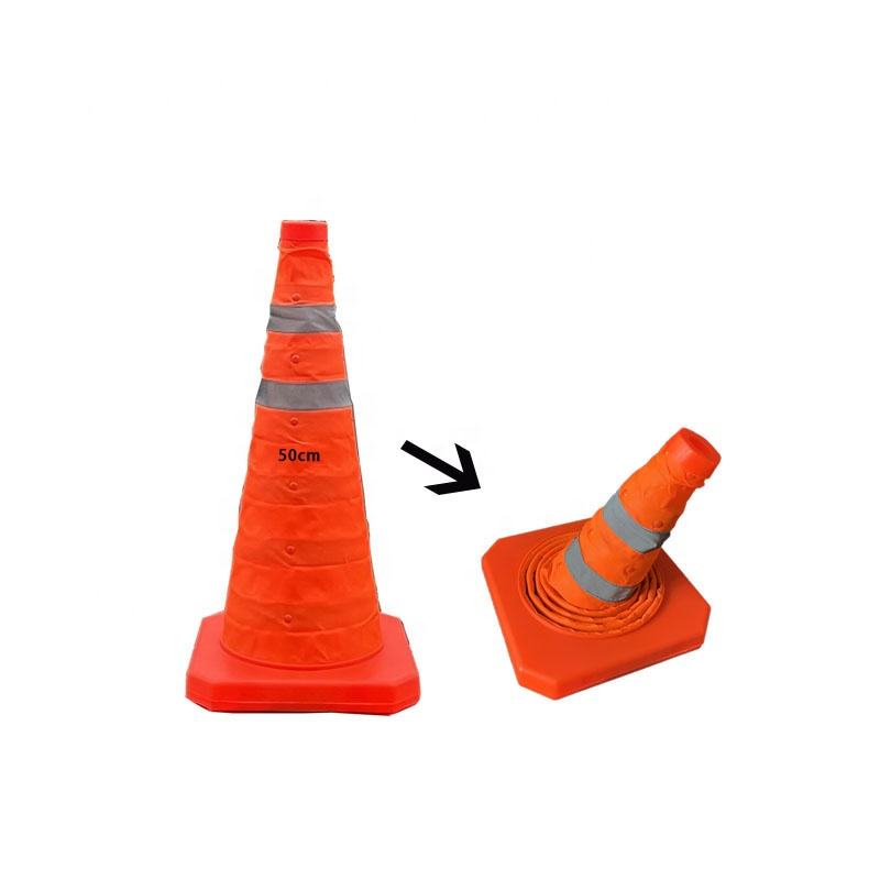 500mm Cheap Price Safety Road Cone Portable Reflective Folded ...