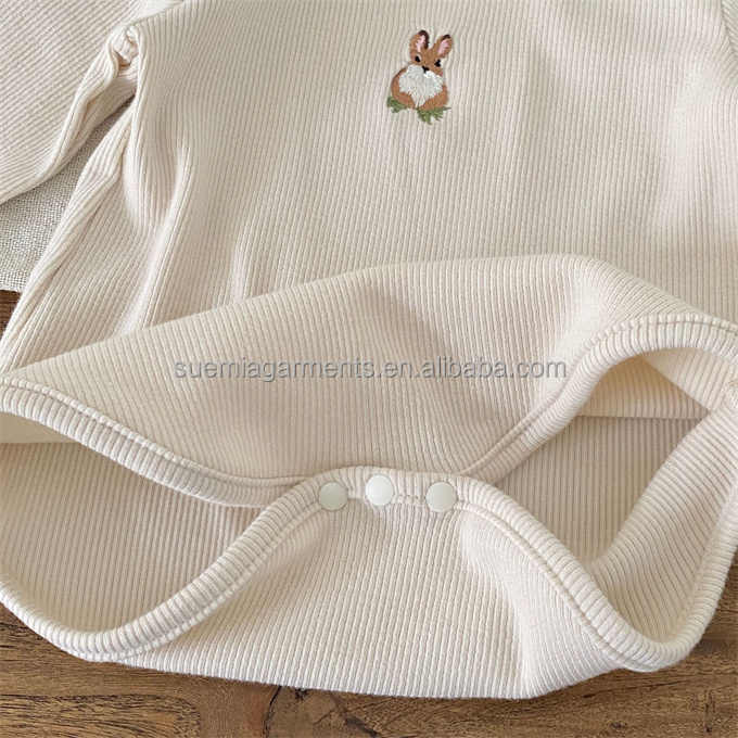 Low MOQ Custom Embroidery Manufacturer Embroidered Cotton Romper Autumn ...