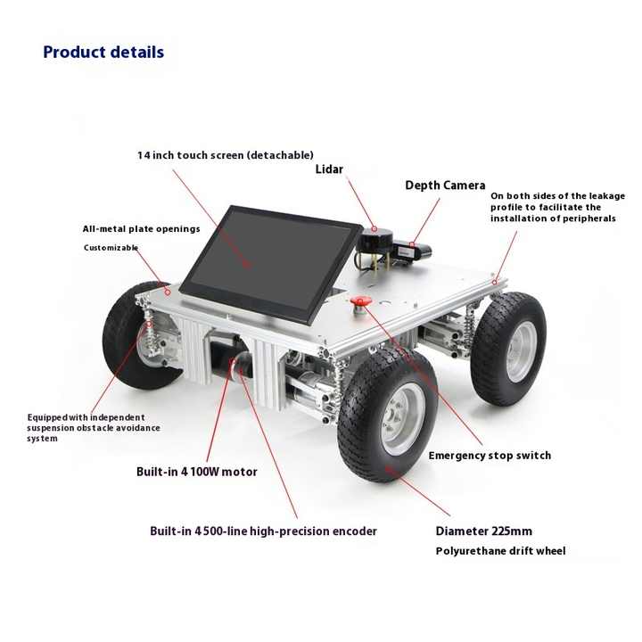 ROS Robot S200 with Four-Wheel Drive and Lidar for Off-road