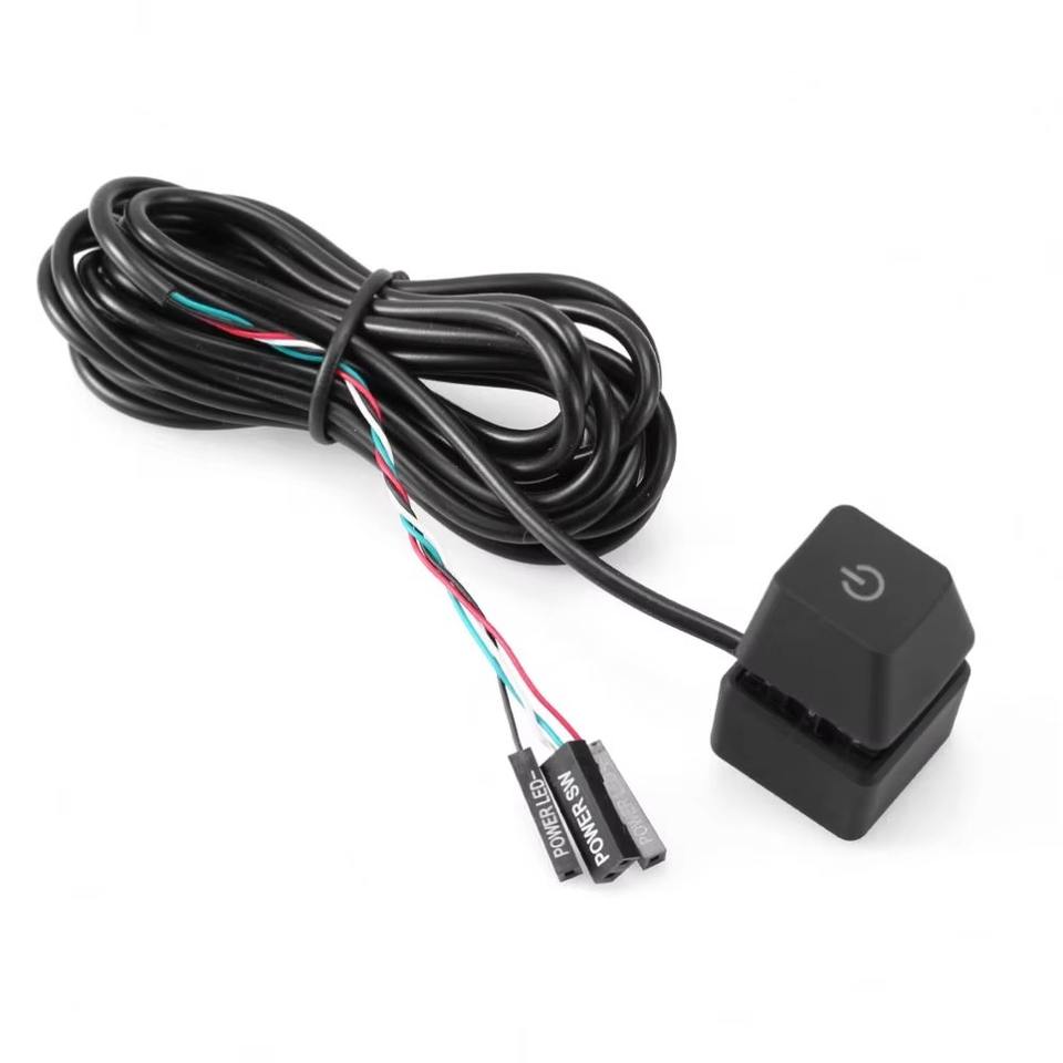Portable External PC Power Button Motherboard Switch Cable LED Light ...