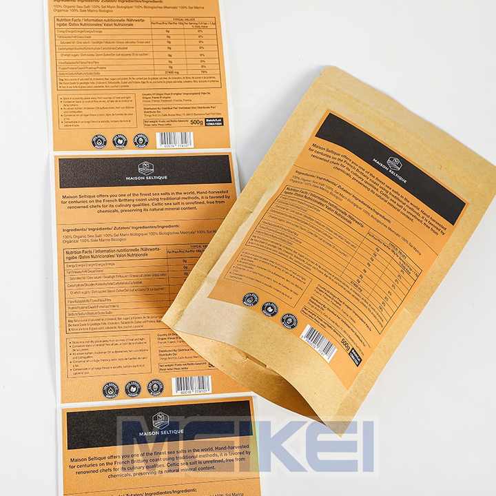 Luxury Kraft Food Packaging Labels Custom Design Offset Printing Self ...