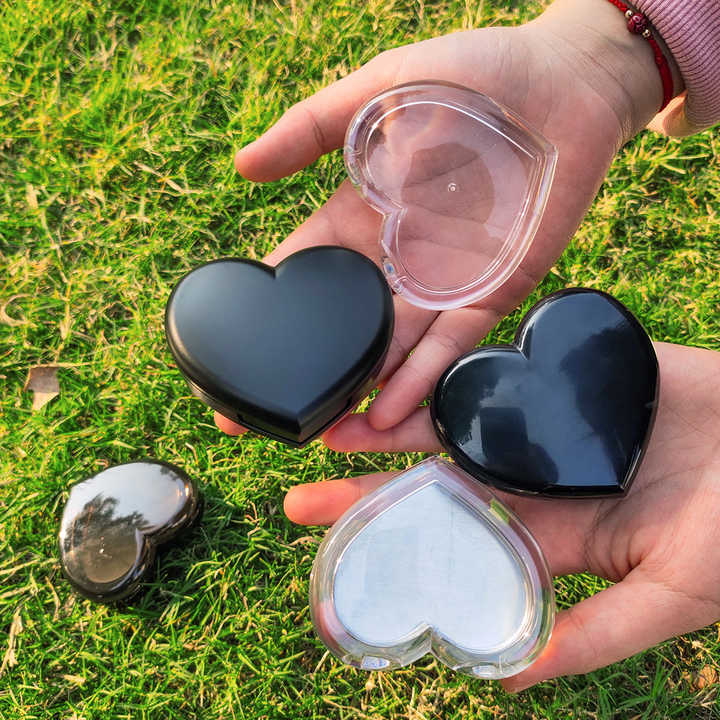 Clear Makeup Empty Transparent Heart Blush Blusher Container