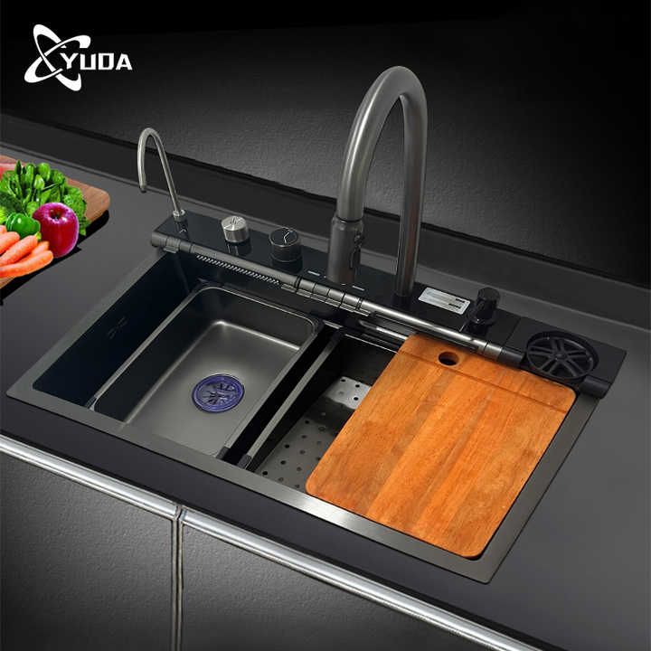 Sus 304 Stainless Steel Waterfall Kitchen Sink - Smart & Durable