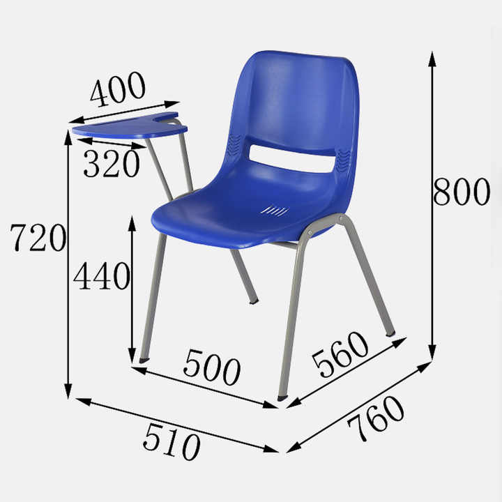 Adjustable Student Chair with Writing Tablet Arm - ZOIFUN
