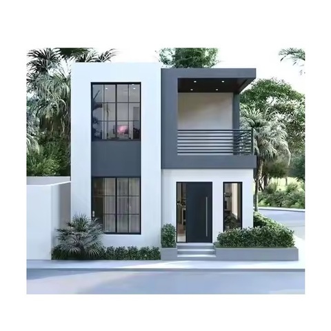 Two Story Prefab House Modular Prefabricated Villa 3 Bedrooms Modern ...