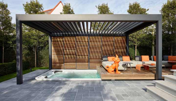 Modern Outdoor Bioclimatic Garden Gazebo with Aluminium Louvers