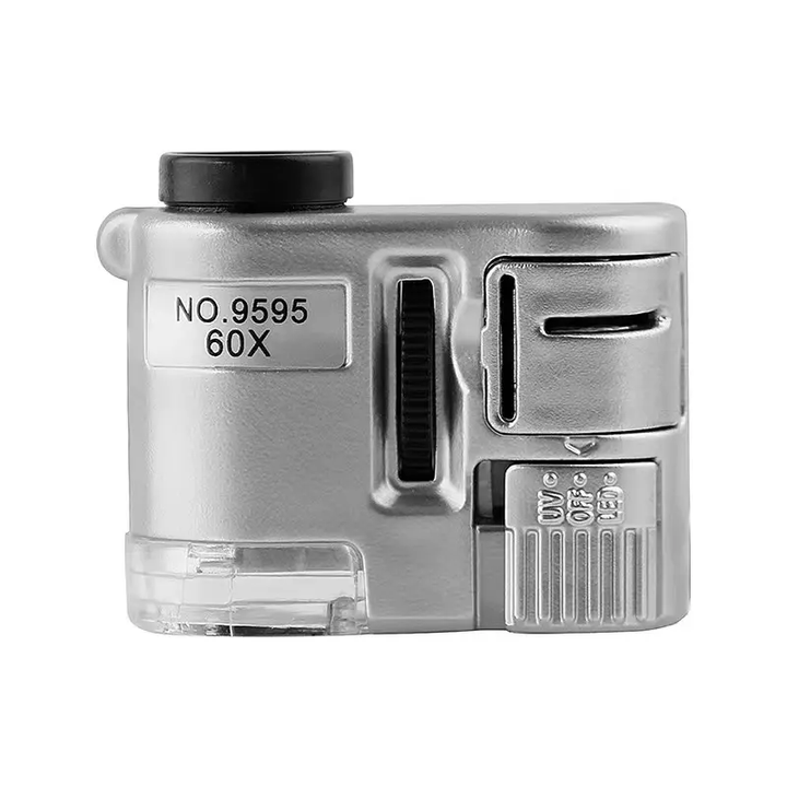 Handheld Magnifying Glass 60X Mini Pocket Microscope Loupe Currency ...