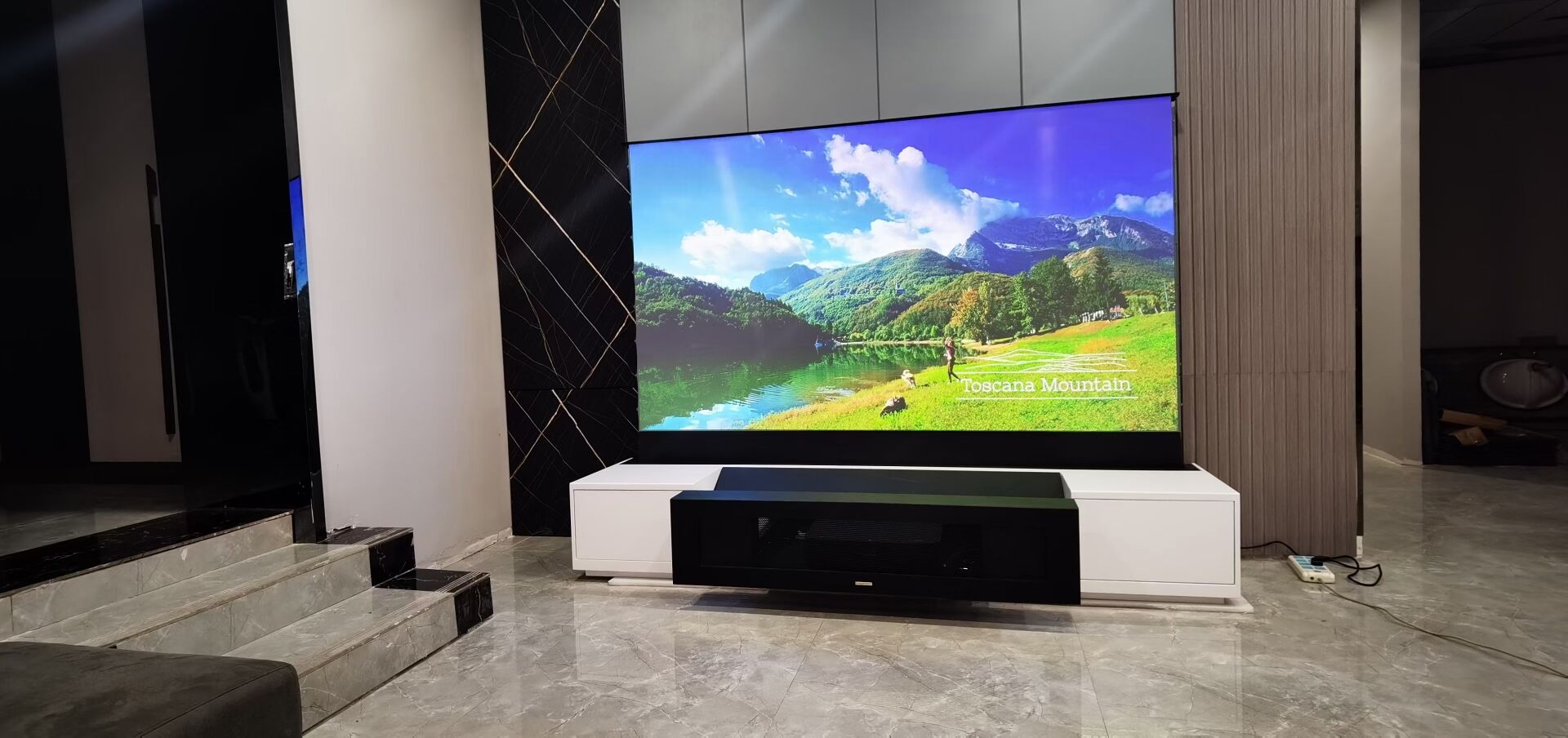 92 Inch Ultra Short Throw Motorized Floor Rising Projector Screen With ...